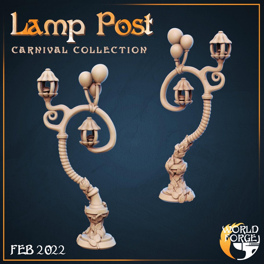 Carnival Lamp Post D&D RPG Terrain World Forge Miniatures (dungeons and ...