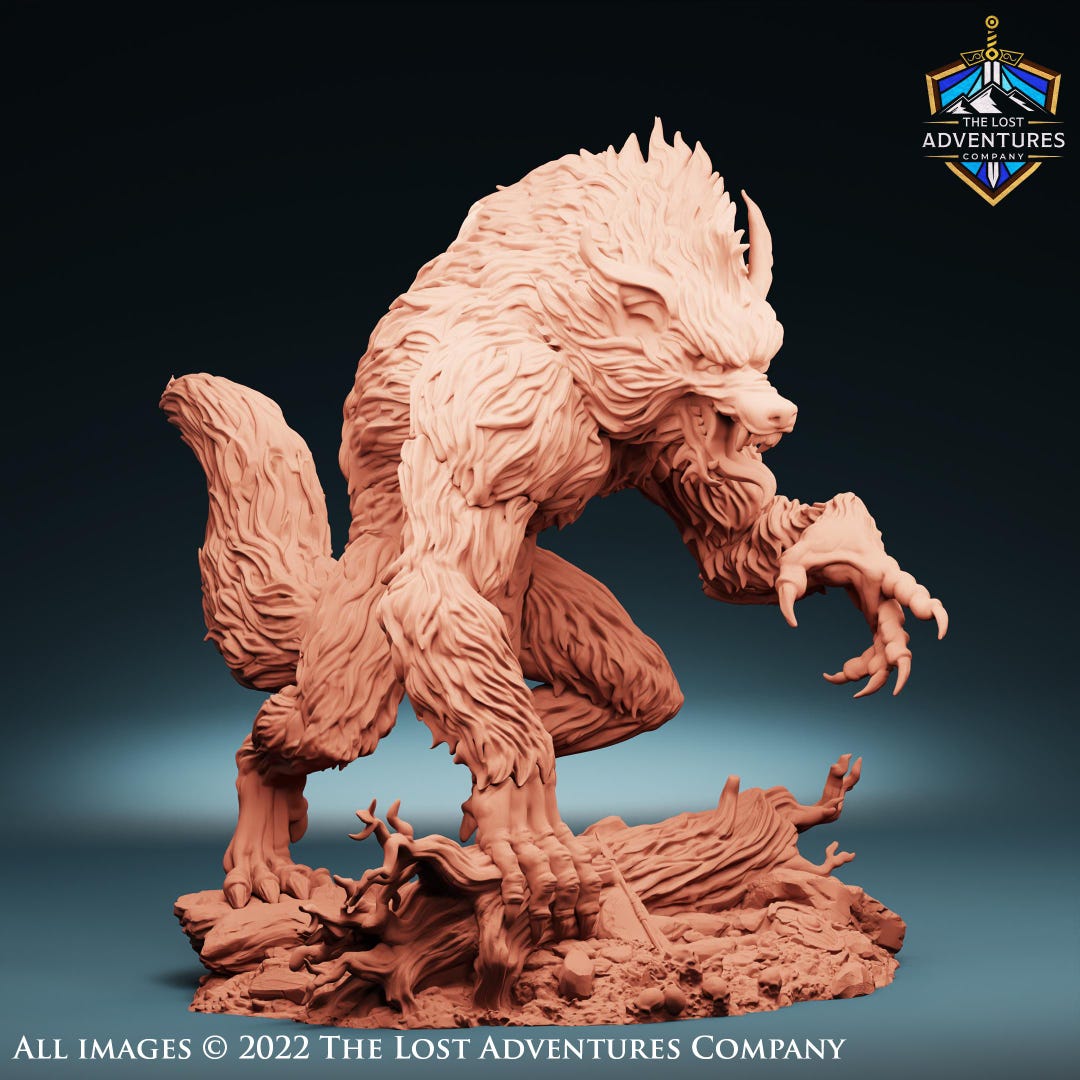 Giant Werewolf D&D RPG Miniature Lost Adventures (dungeons and Dragons ...