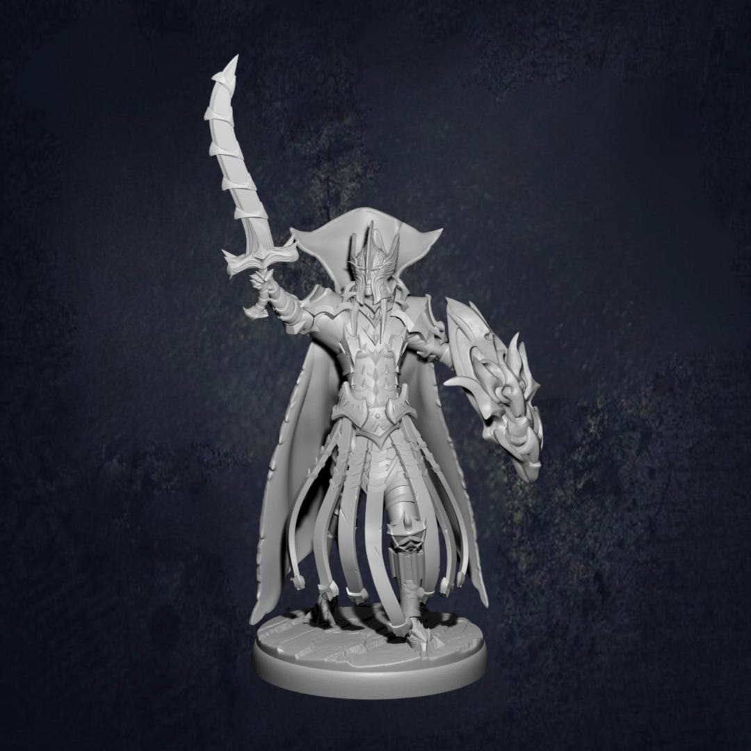 Dark Elves Drow Knight Champion D&D RPG Miniature Monolith Arts ...