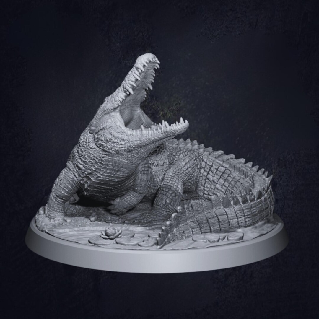 Dire Swamp Crocodile D&D RPG Miniature Stlflix (dungeons and Dragons ...