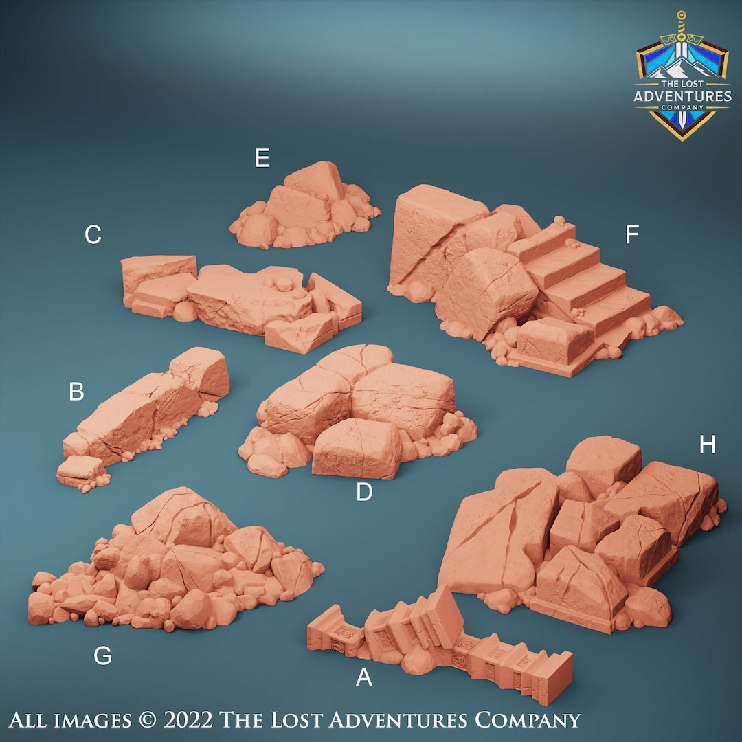 Ancient Rubble Terrain Dnd Miniature Lost Adventures dungeons and ...