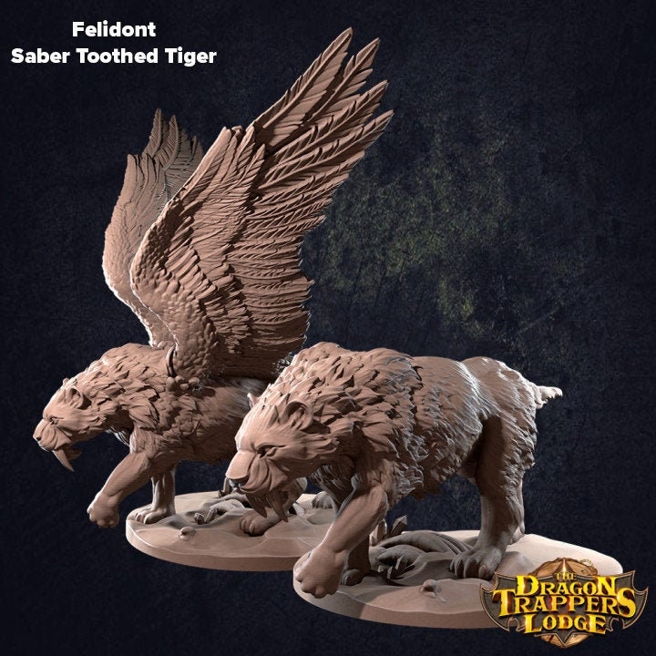 Felidont Saber Toothed Tiger Dragon Trappers Lodge DnD RPG | Etsy