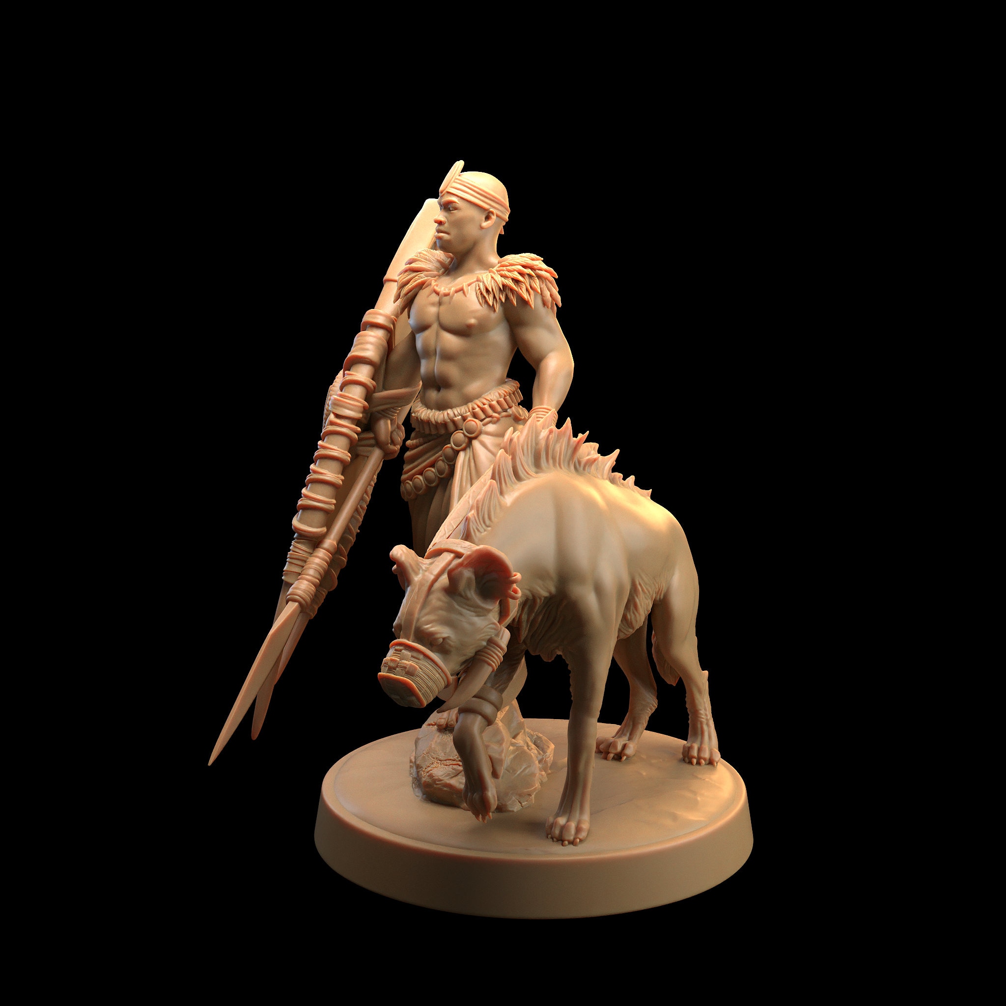 Male Human Kiptanu Man With Hyena - Dragon Trappers Lodge D&D RPG ...