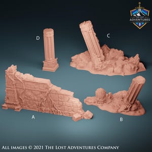 Overgrown Ruins Terrain Miniature, D&D, Pathfinder, Wargaming Scenery ...