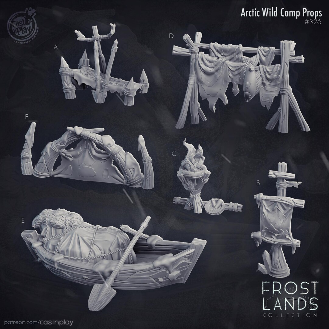 Arctic Camp Props - Cast N Play D&D RPG Terrain: Frostlands ((dungeons ...