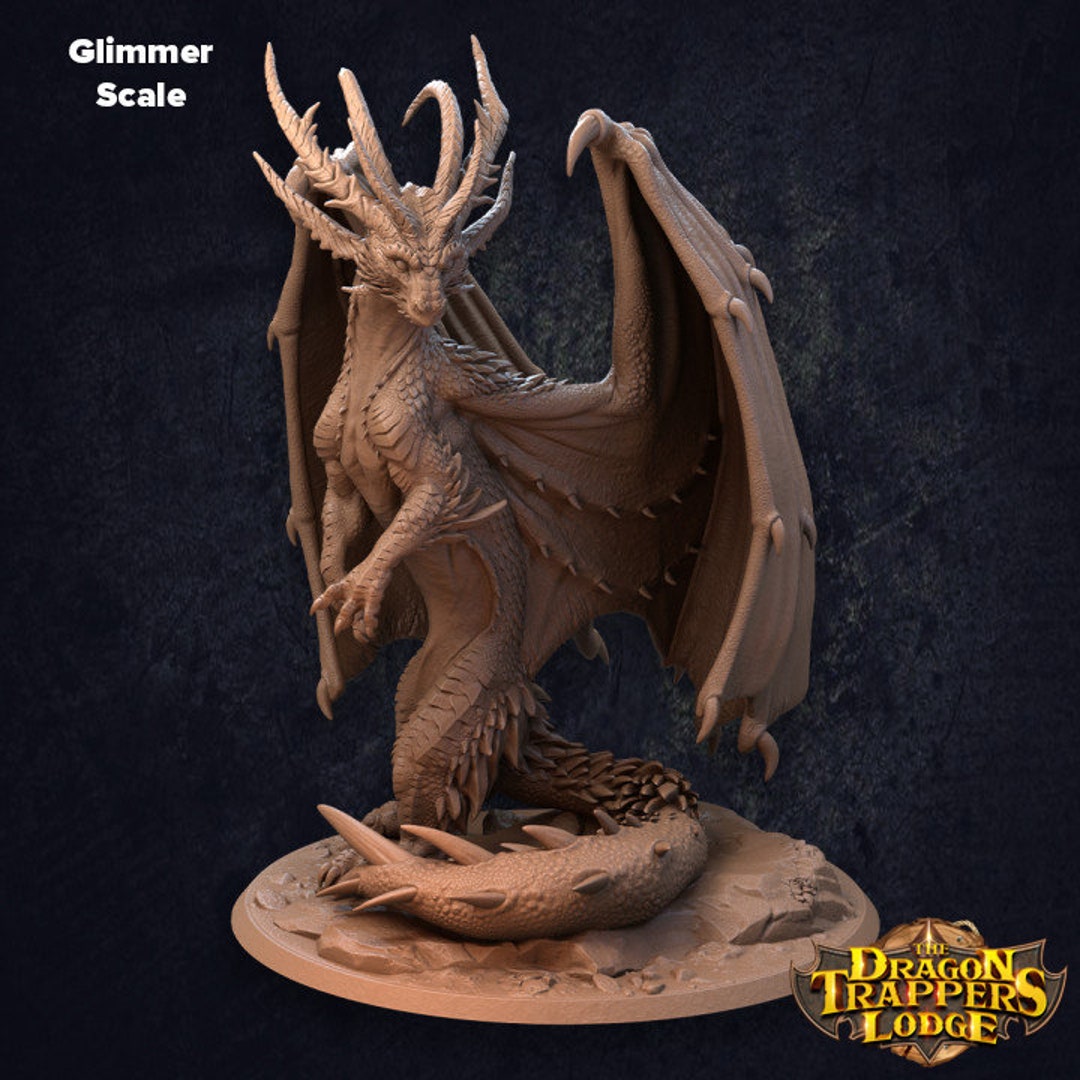 Glimmer Scale Dragon- Dragon Trappers Lodge D&D RPG Miniatures ...