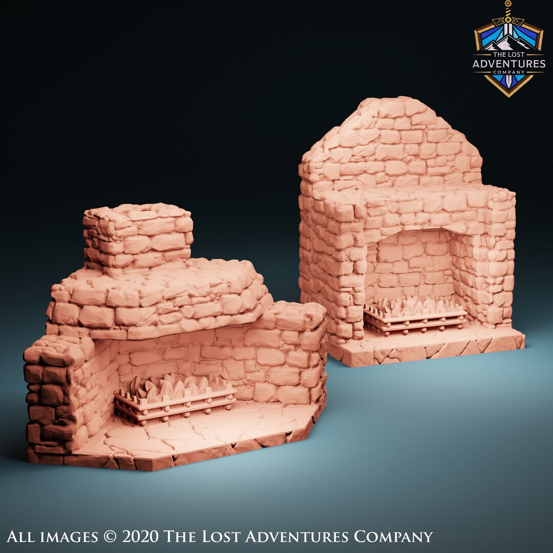 Fireplaces RPG Terrain Dnd Miniature dungeons and Dragons, Pathfinder ...