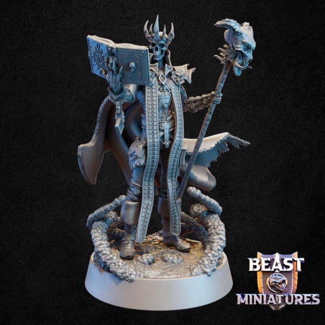 Skeleton Warlock Khorvus Grimdark Mini D&D RPG Miniature Beast ...