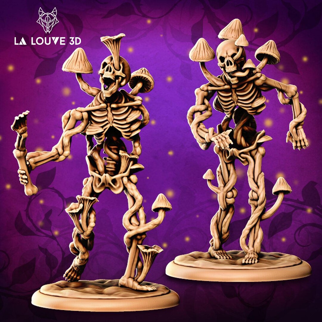 Mushroom Infected Skeleton D&D RPG Miniature La Louve 3D dungeons and ...