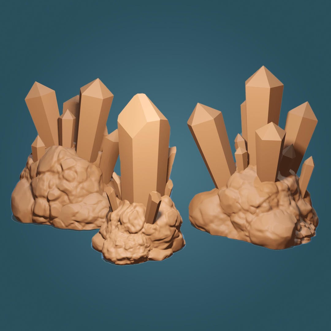 Crystal Clusters Dnd RPG Terrain Lost Adventures dungeons and Dragons ...
