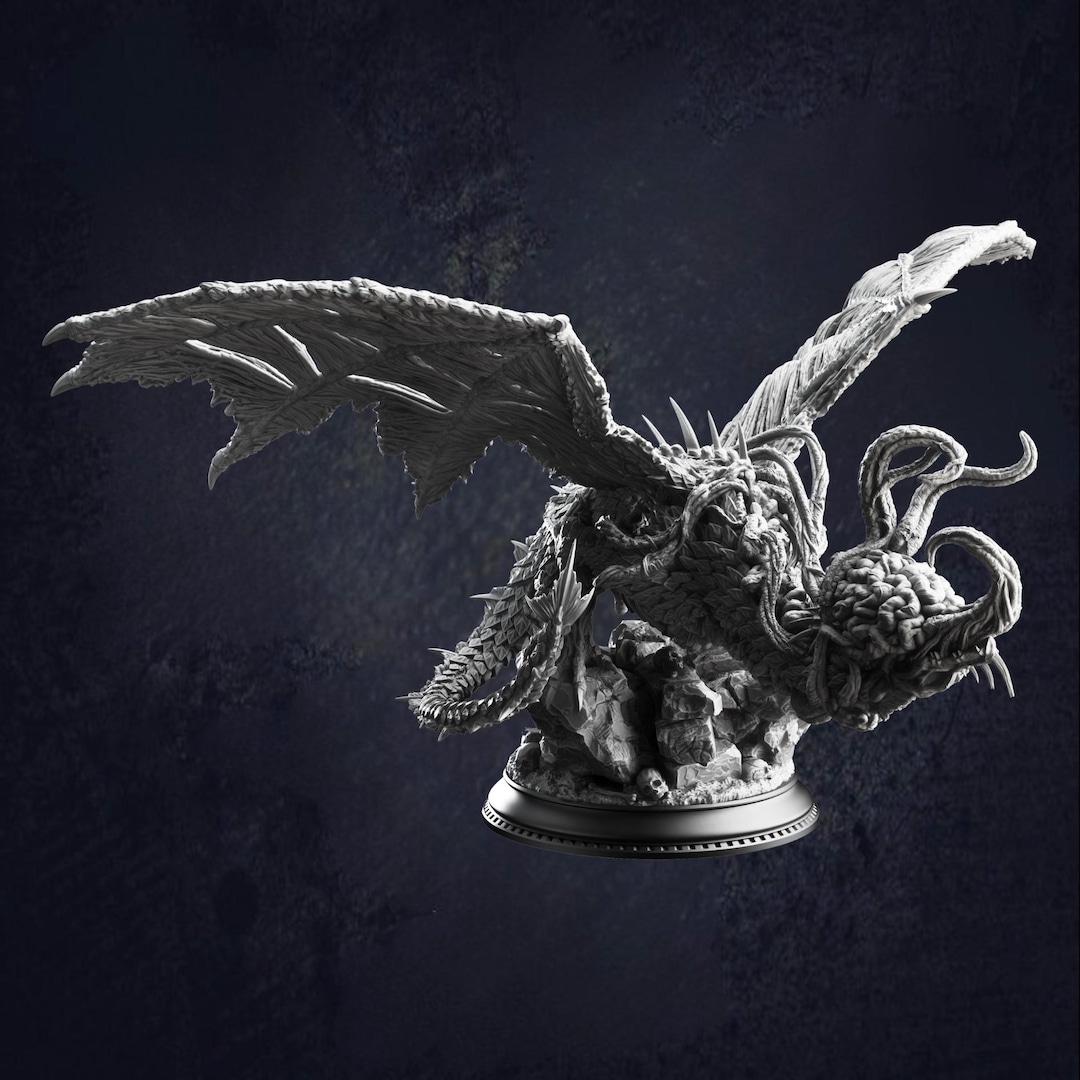 Eldritch Horror Dragon Miniature, D&D RPG Boss Fight Model, Resin Print ...