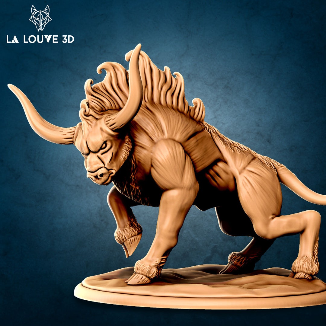 Bull Creature D&D RPG Miniature La Louve 3D dungeons and Dragons ...