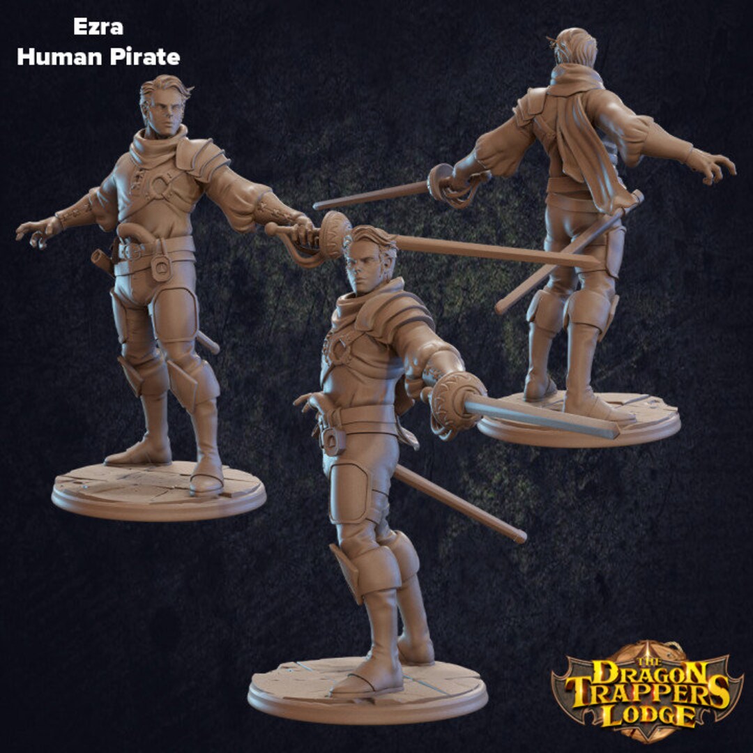Human Pirate Ezra Dragon Trappers Lodge, Dnd, RPG Miniatures dungeons ...