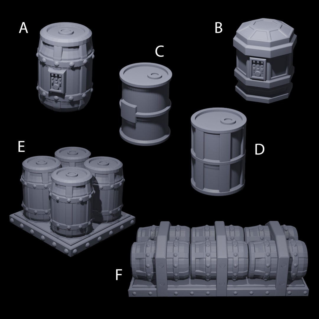 Set of Barrels Dnd RPG Terrain Sector Corvus Prime dungeons and Dragons ...