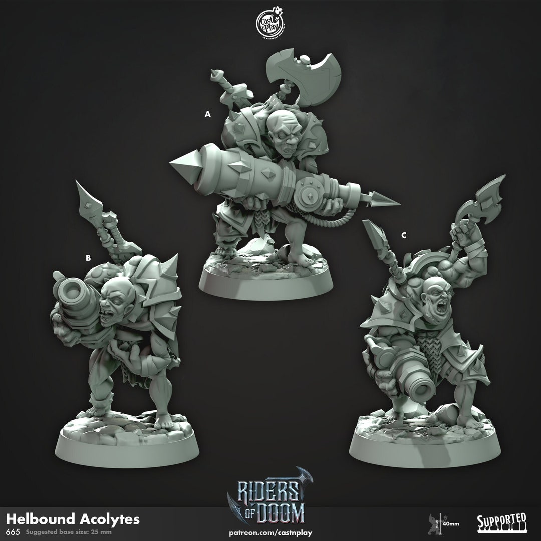 Demon Minions Hellbound Acolytes - Cast N Play D&D RPG Miniatures ...
