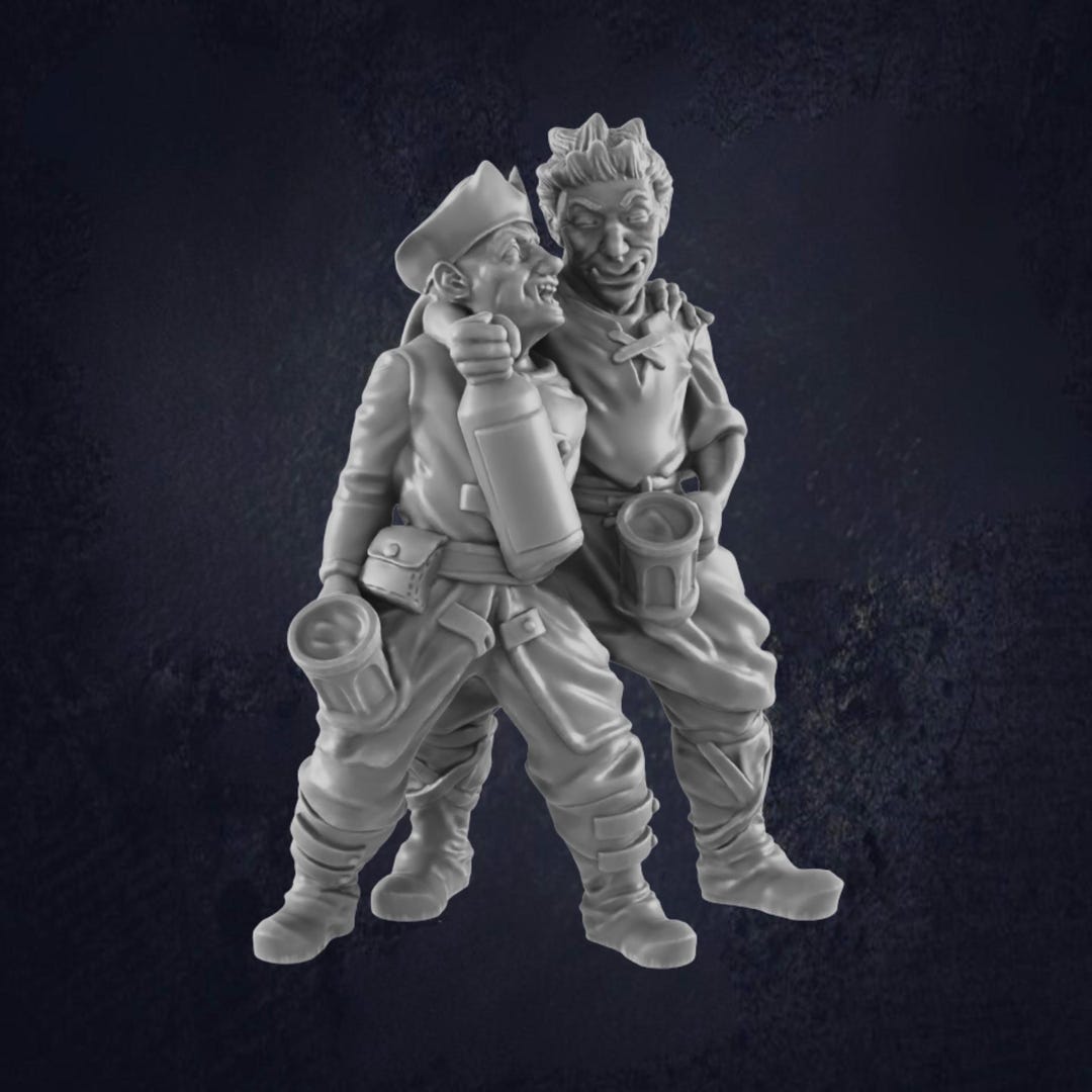 Pair of Drunk Human Males D&D RPG Miniature Ec3d/hero's Hoard (dungeons ...