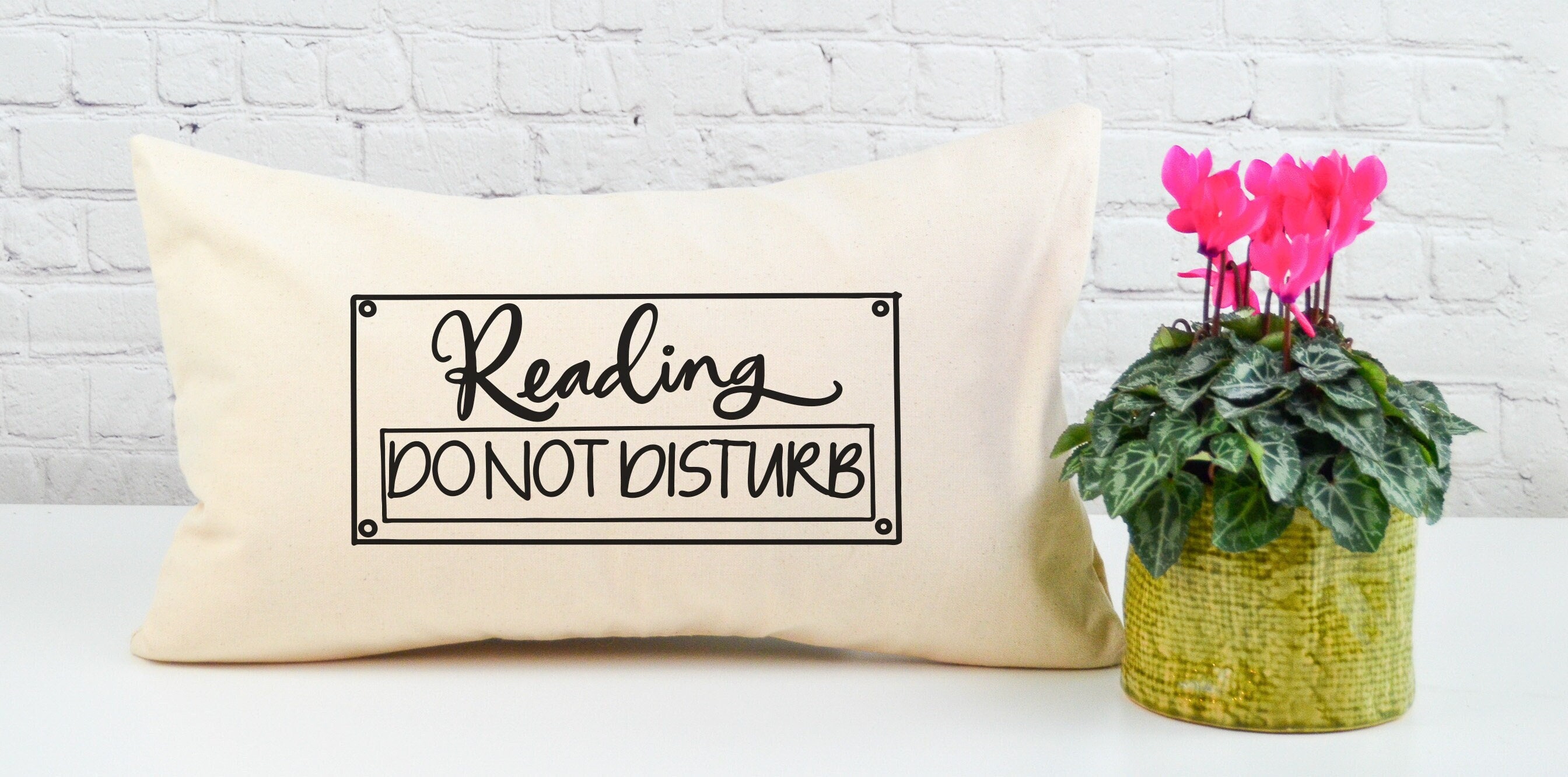 Reading Do Not Disturb, Lumbar Canvas Pillow Cover, Book Worm Gift, Fun ...