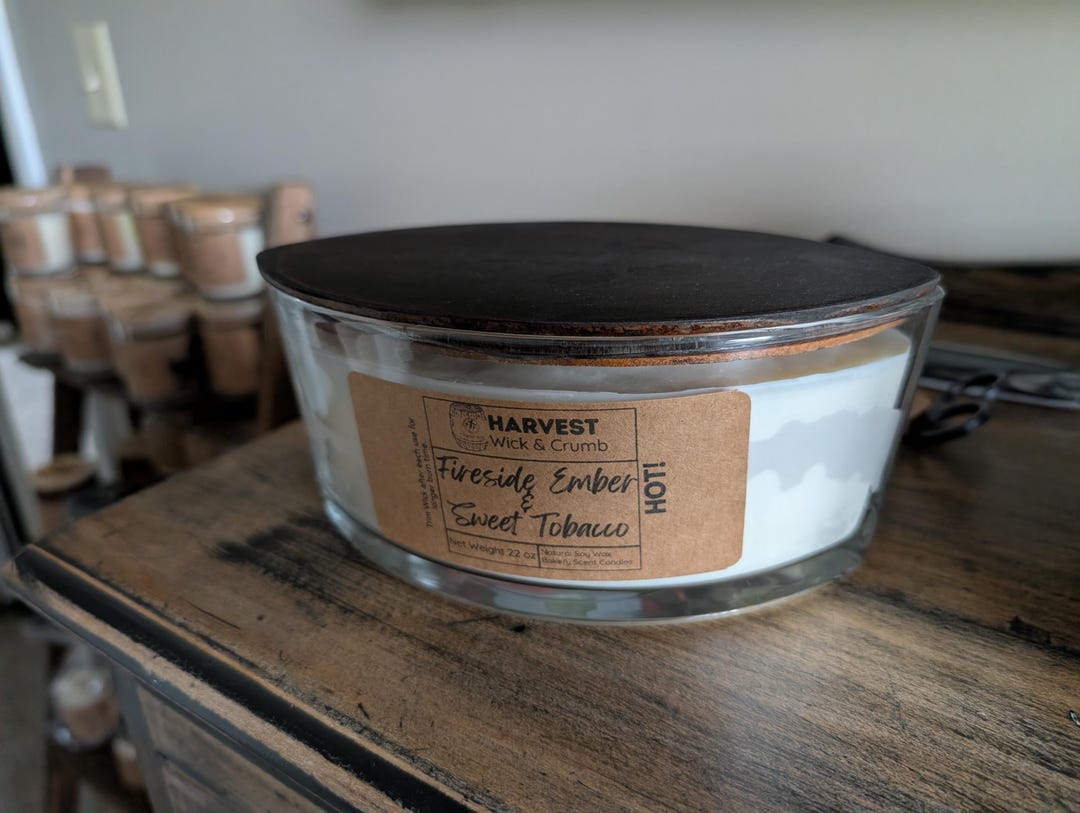 Fireside Ember & Sweet Tobacco Soy Wood Wick Candle - Etsy