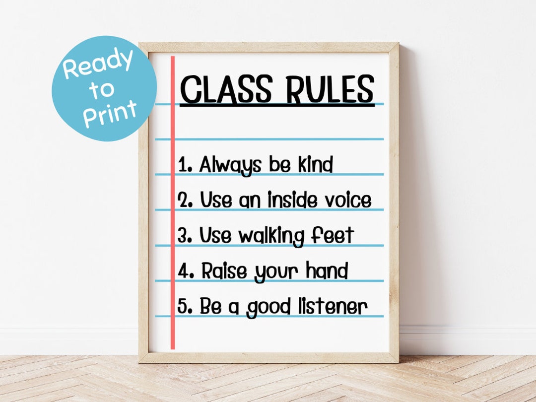 Simple Class Rules, Classroom Rules Digital Download, Classroom ...