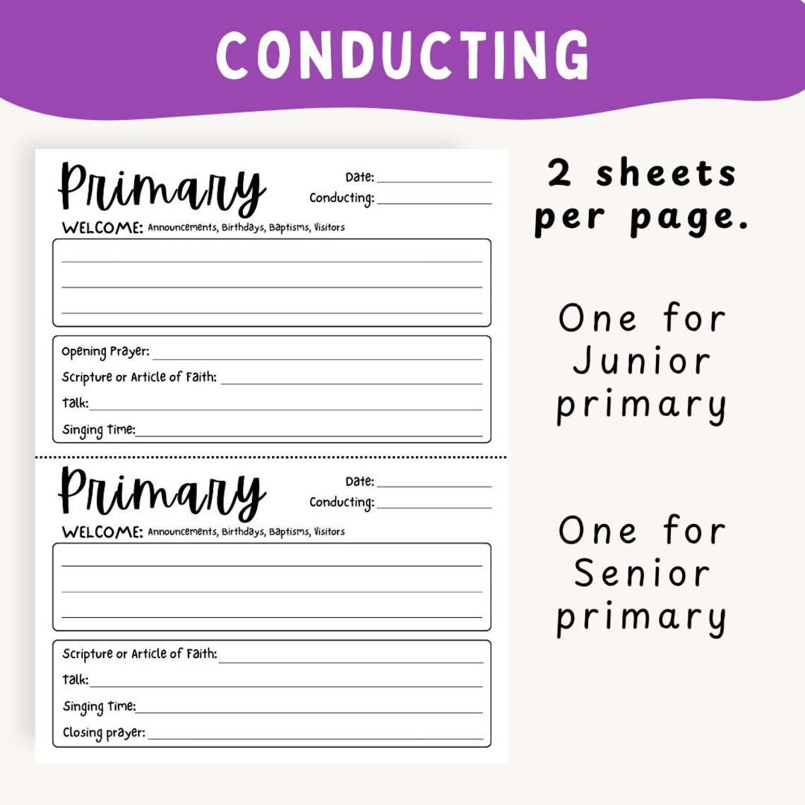 Primary Conducting Outline, Primary Presidency Meeting Agenda and ...