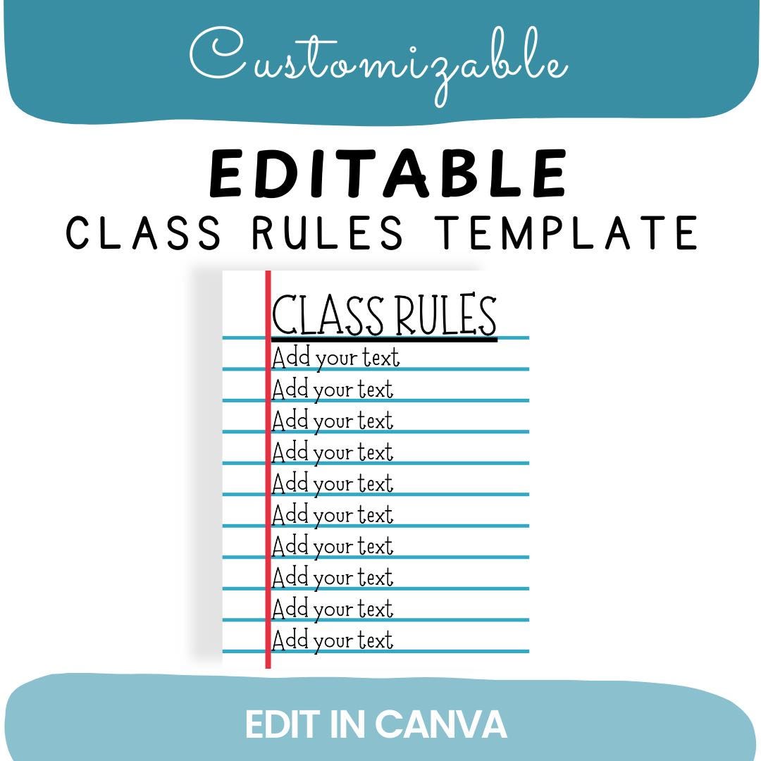 Custom Class Rules Template, Editable Class Rules, Custom Class Rules ...