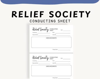 Relief Society Conducting Sheet - Etsy