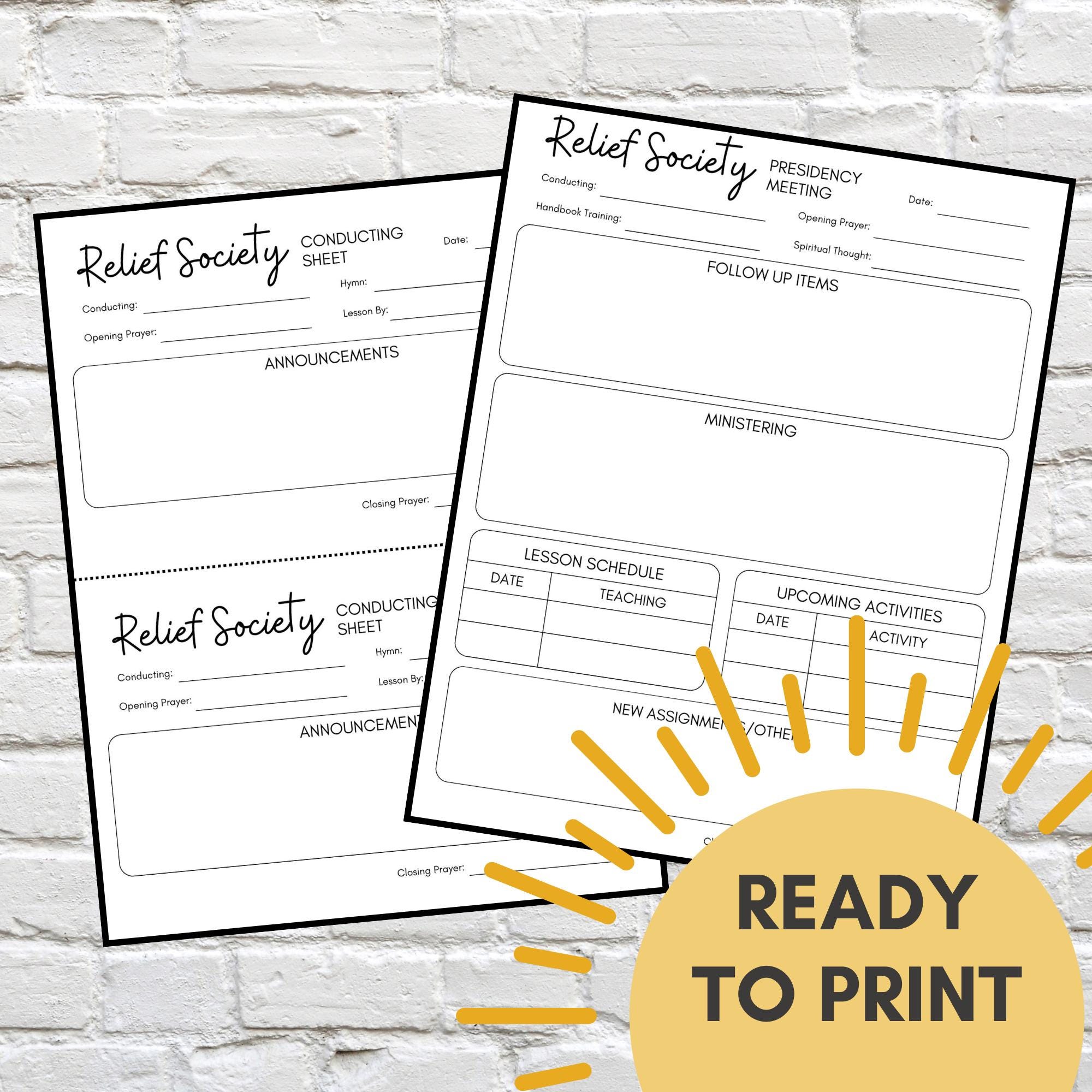 Relief Society Meeting Outline, Relief Society Meeting Agenda and ...