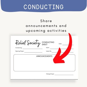 Relief Society Conducting Sheet, LDS Relief Society Conducting Outline ...