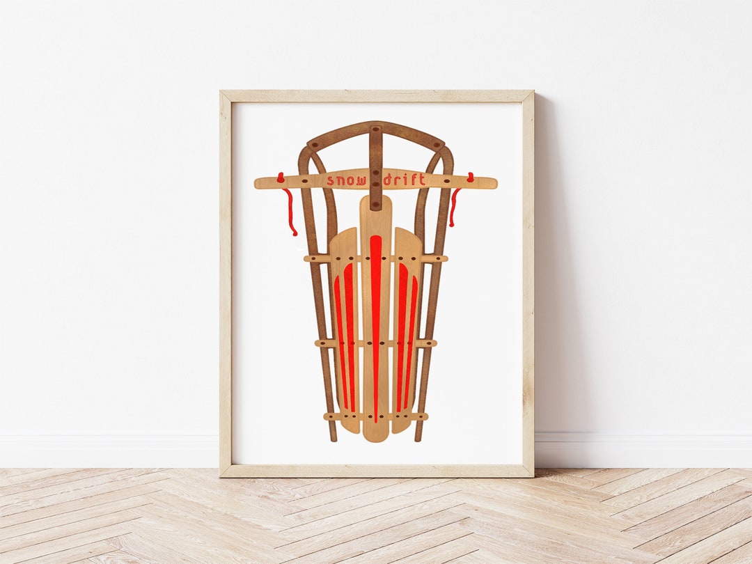 Vintage Sled Art, Sled Art Print, Winter Sled Wall Art, Sled Artwork - Etsy