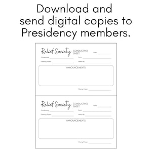 Relief Society Conducting Sheet, LDS Relief Society Conducting Outline ...