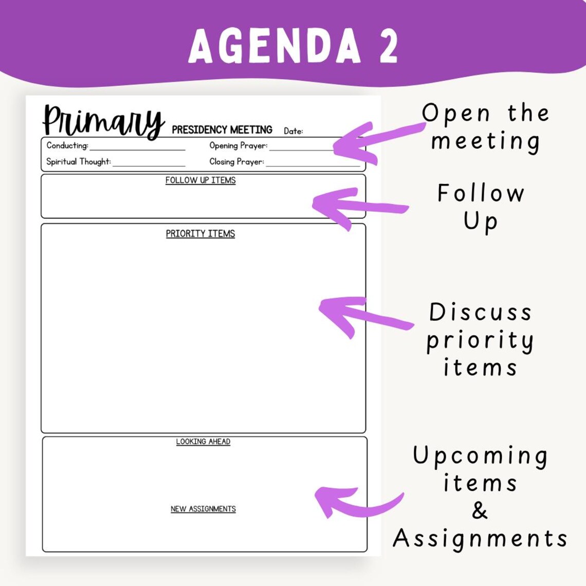 Primary Conducting Outline, Primary Presidency Meeting Agenda and ...