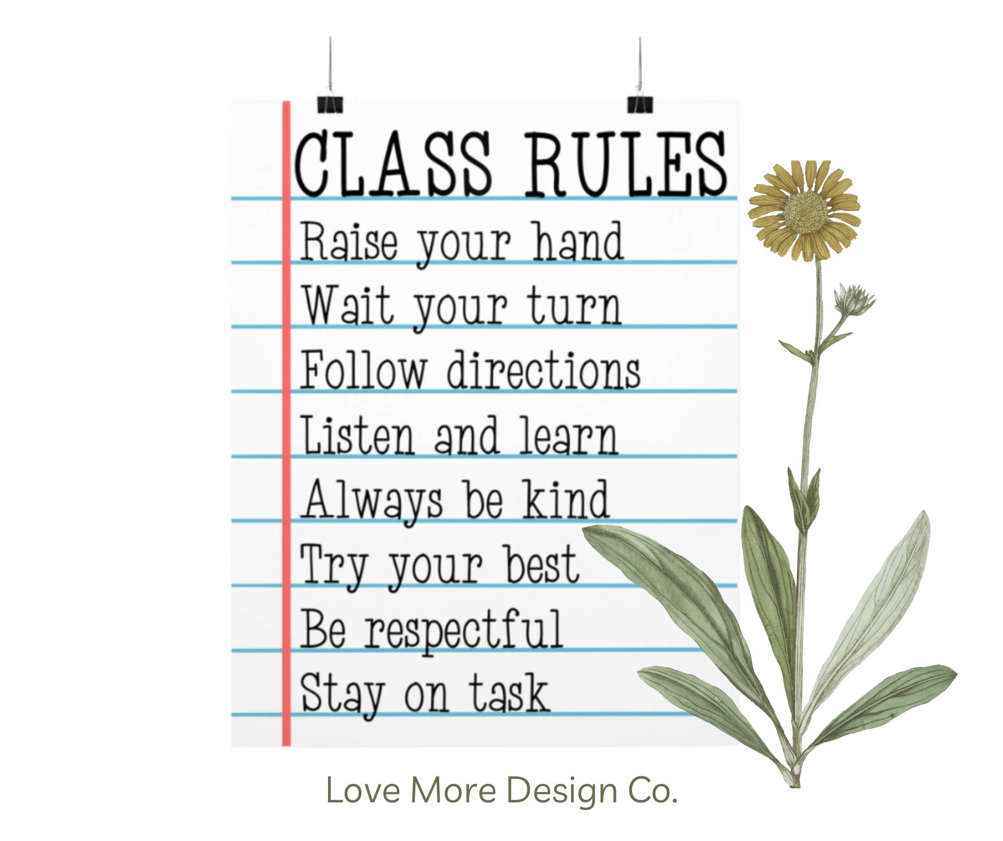 Classroom Rules Poster Class Expectation Teaching Posters - Etsy
