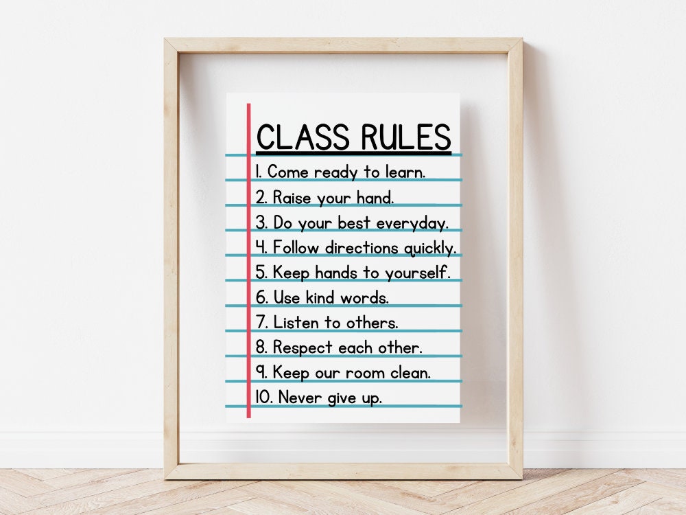 Class Rules Digital Download, Classroom Rules Print, Homeschool Rules ...