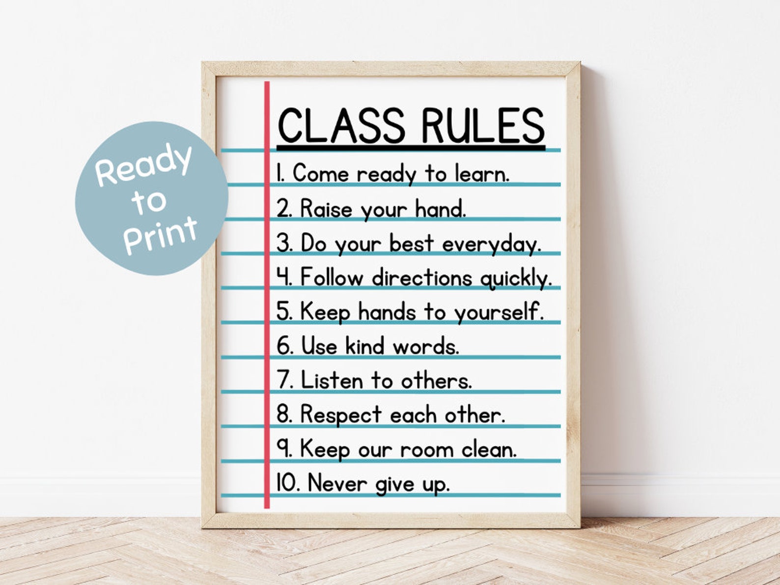 Class Rules Digital Download, Classroom Rules Print, Homeschool Rules ...