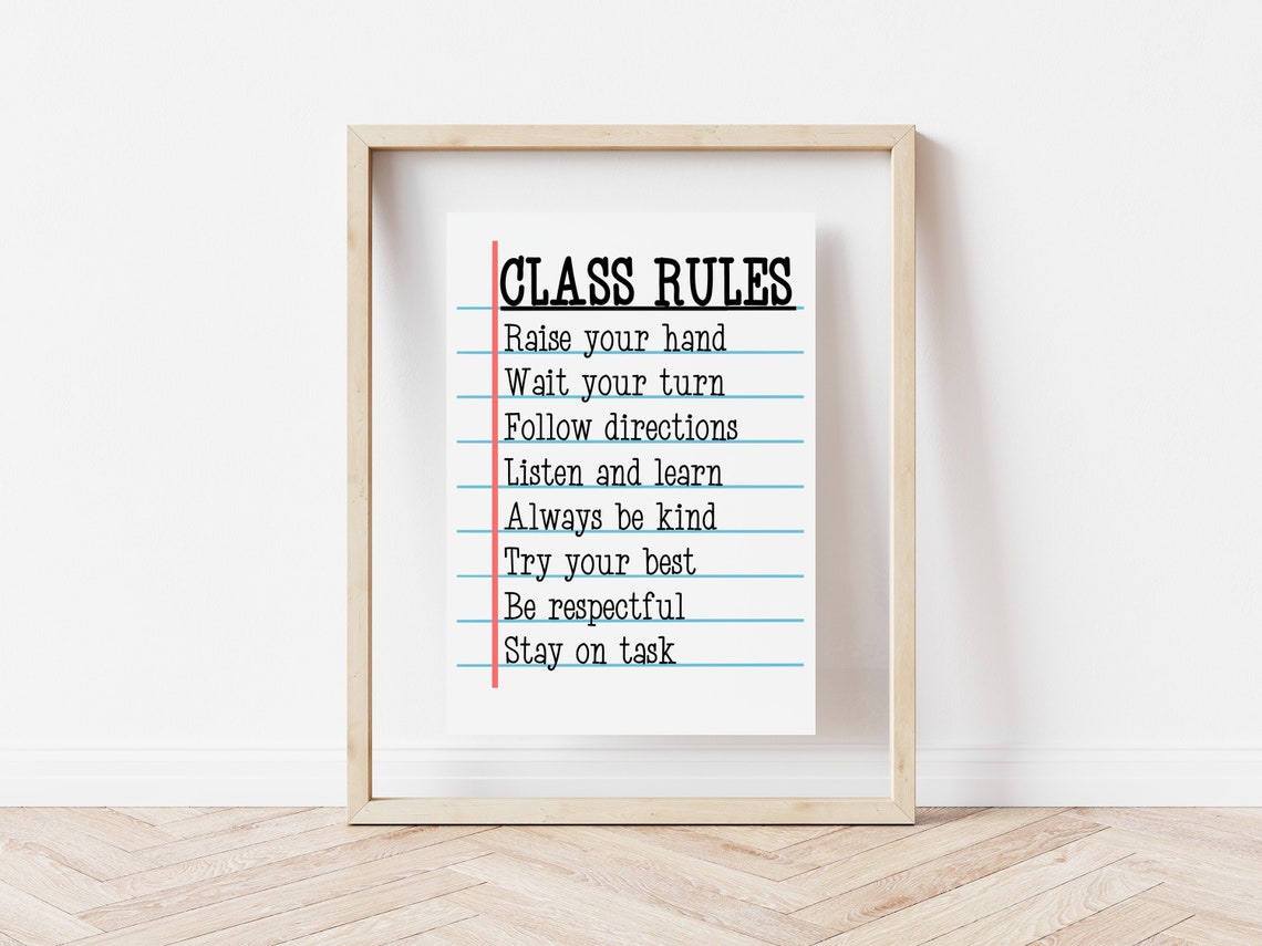 Class Rules Digital Download, Classroom Rules Printable, Class Rules ...