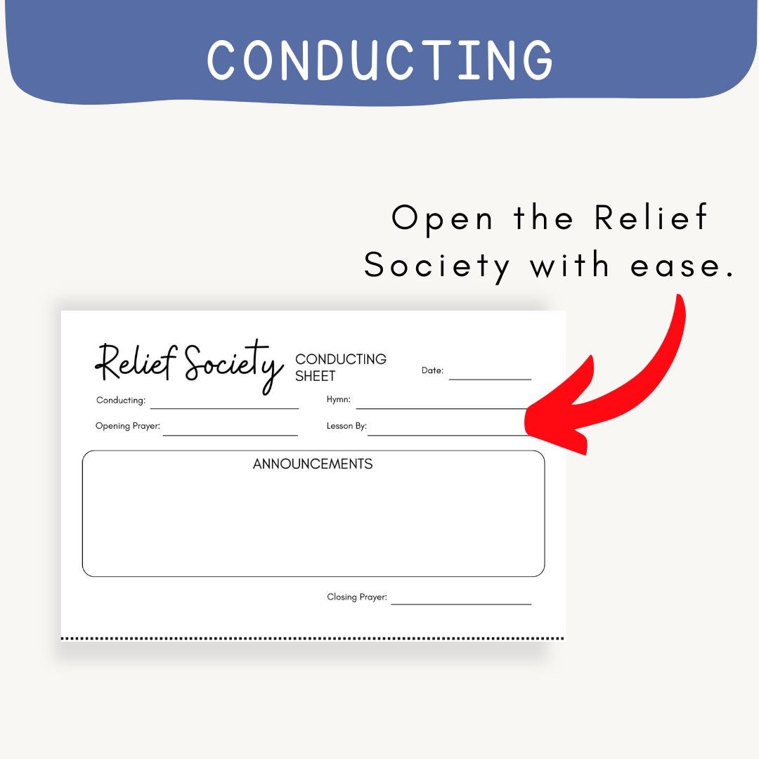 Relief Society Conducting Sheet, LDS Relief Society Conducting Outline ...