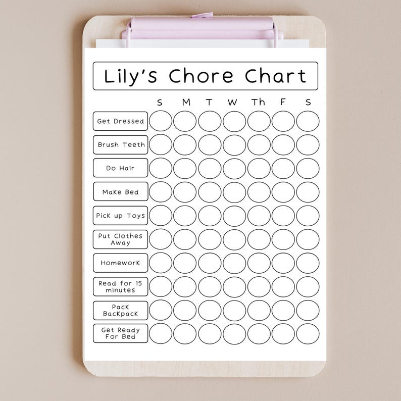 Editable Kids Chore Chart, Chore Chart, Chore Chart Template, Printable ...