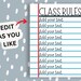 Custom Class Rules Template, Editable Class Rules, Custom Class Rules ...