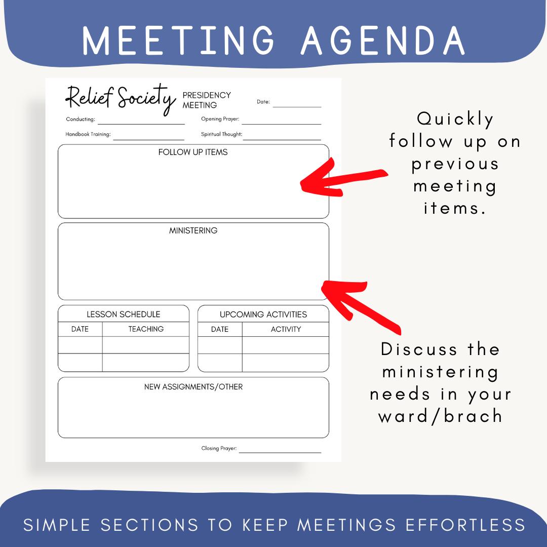 Relief Society Meeting Outline, Relief Society Meeting Template, Relief ...