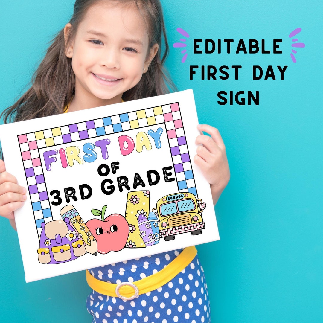 First Day of School Sign, Back to School Sign, Custom First Day of ...