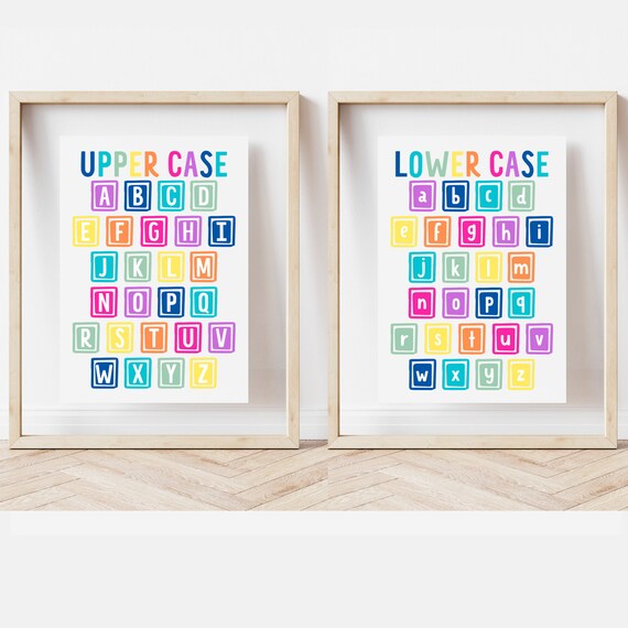Bright Colorful Alphabet Posters Colorful Alphabet Art - Etsy