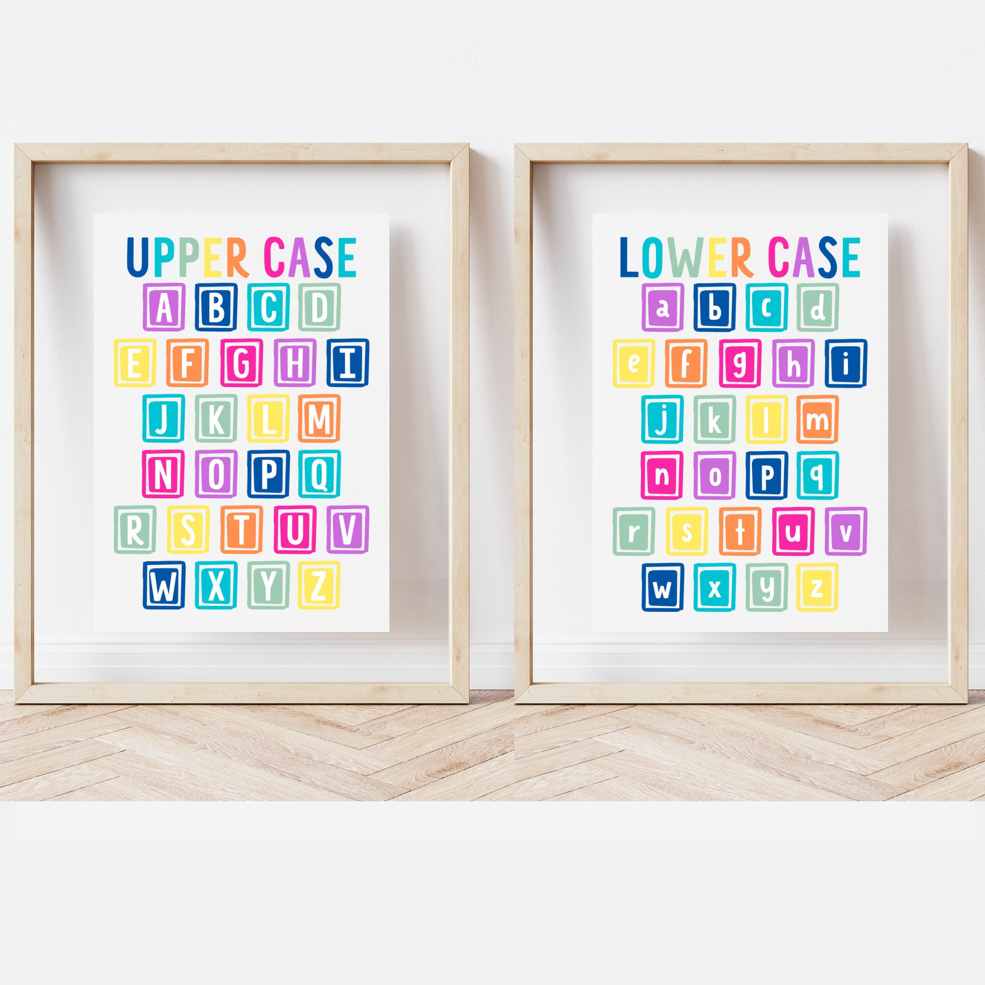 Bright Colorful Alphabet Posters Colorful Alphabet Art - Etsy