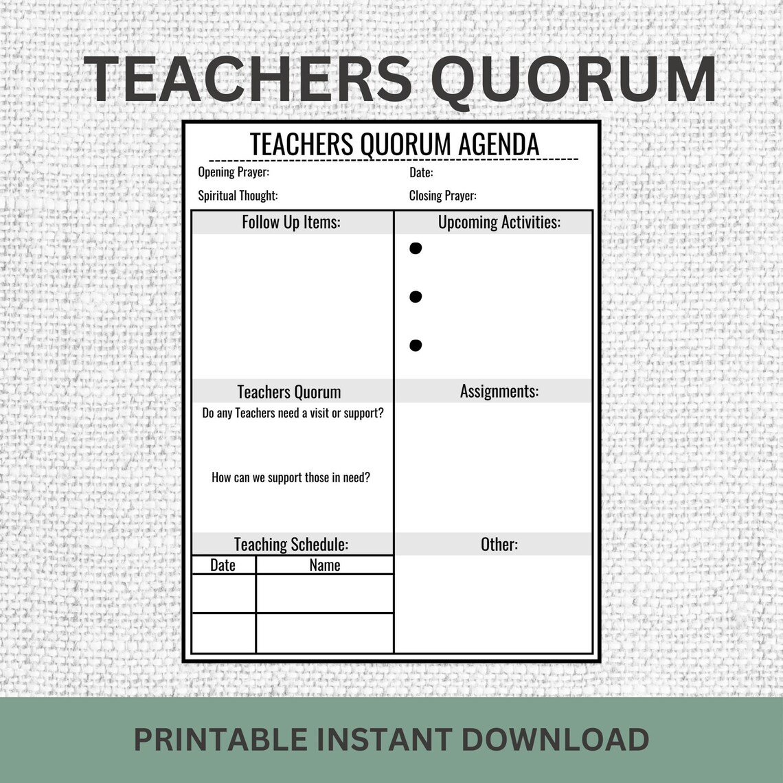 Young Men's Meeting Outline, LDS Young Men's Class Meeting, Teachers ...