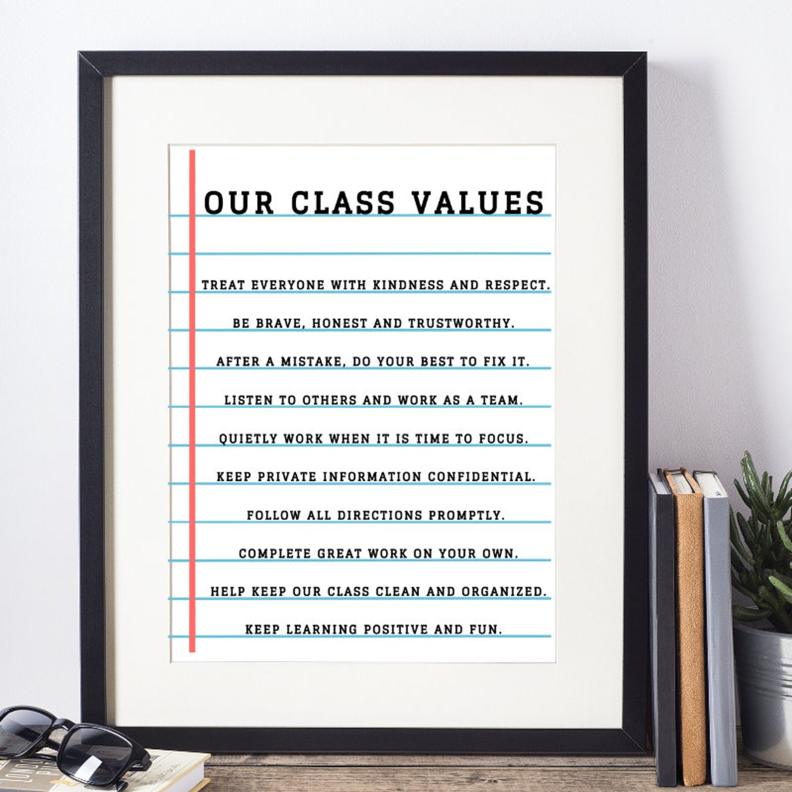 Class Rules Download, Classroom Values Printable, Middle School Class ...