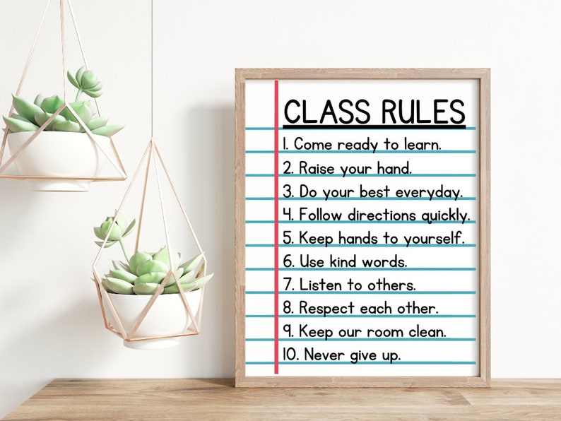 Class Rules Digital Download, Classroom Rules Print, Homeschool Rules ...