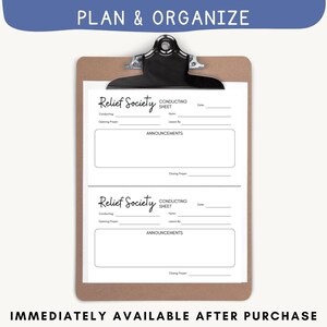 Relief Society Conducting Sheet, LDS Relief Society Conducting Outline ...