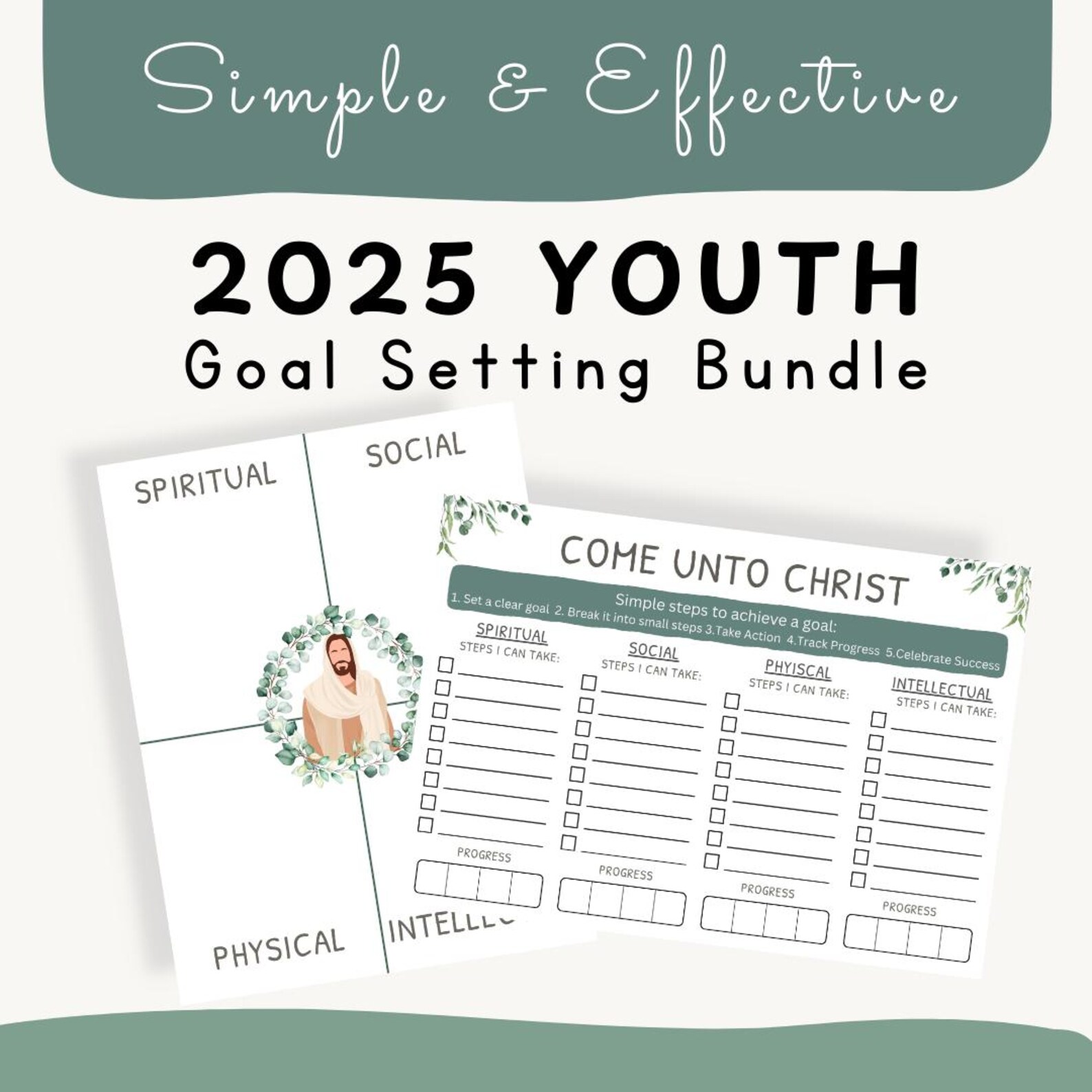 Look Unto Christ Printables, 2025 LDS Goal Setting, Youth Goals ...