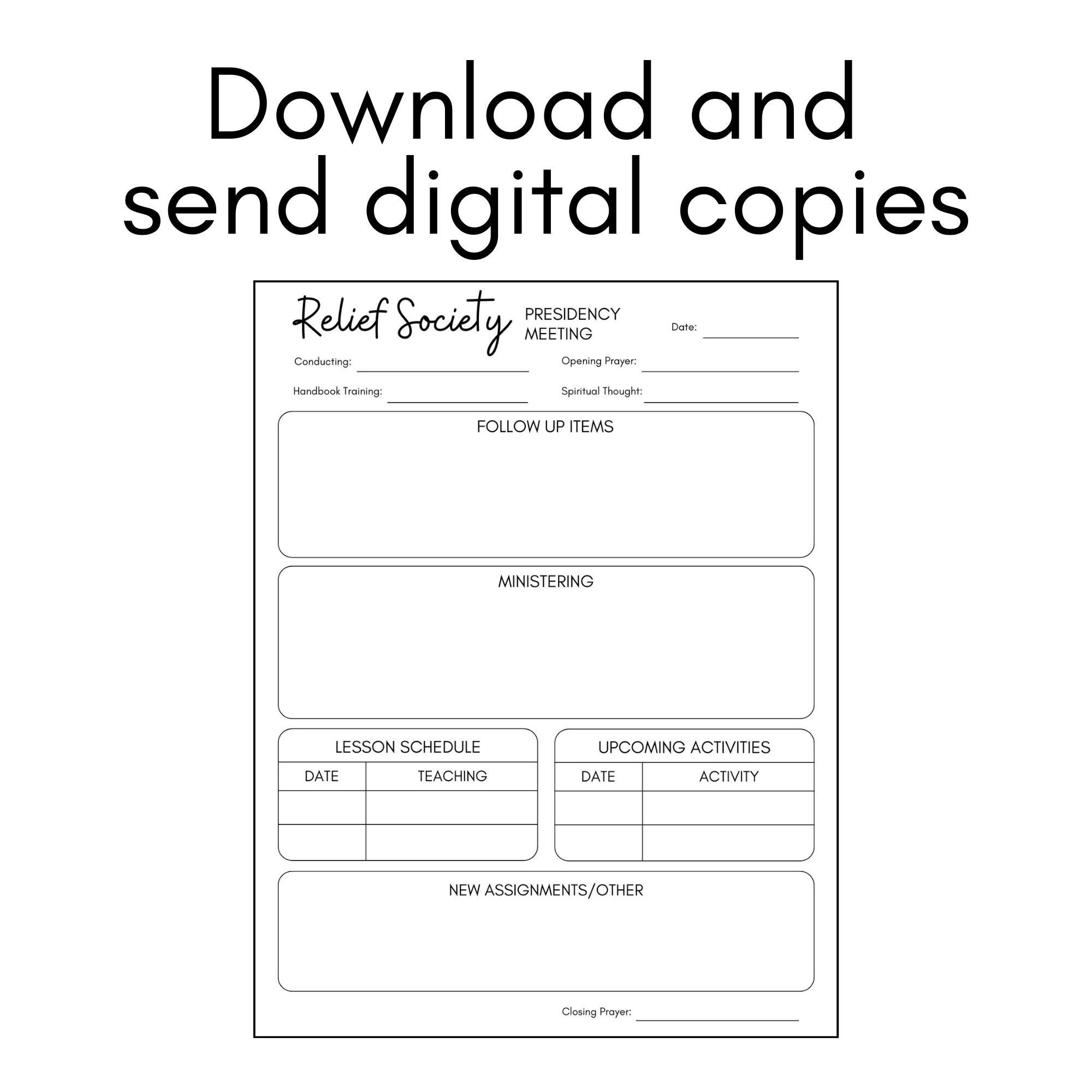 Relief Society Meeting Outline, Relief Society Meeting Template, Relief ...