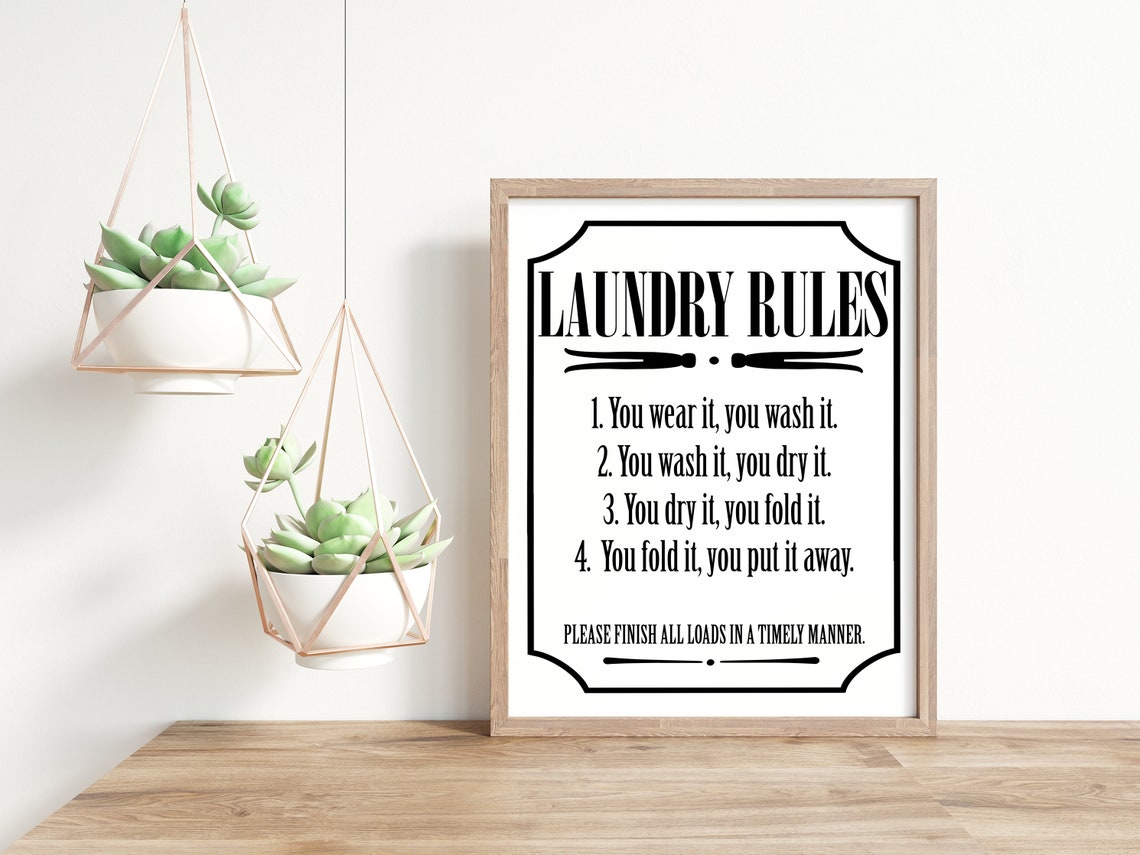 Laundry Room Sign Laundry Guide Laundry Rules Print - Etsy