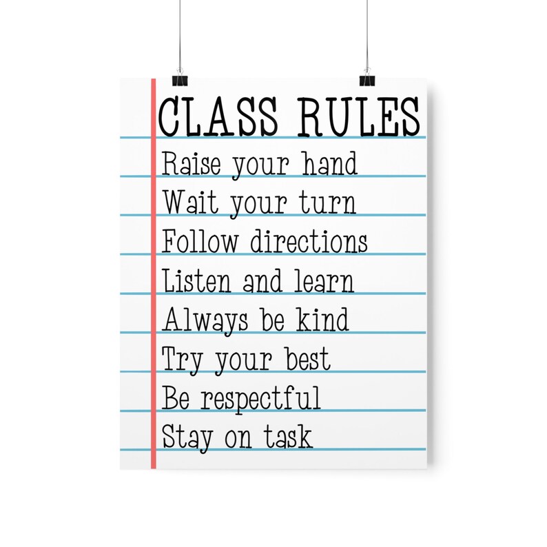 Classroom Rules Poster Class Expectation Teaching Posters - Etsy